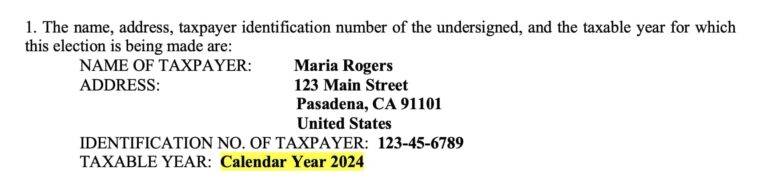 Complete Breakdown of an 83(b) Election Form Example - Corpora