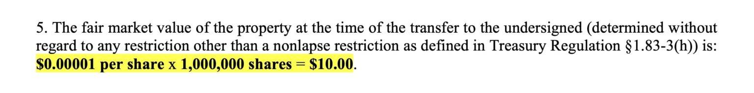 Complete Breakdown of an 83(b) Election Form Example - Corpora